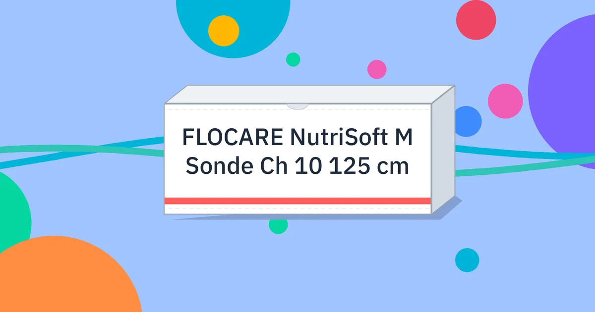 Symbolbild: Packung mit der Aufschrift FLOCARE NutriSoft M Sonde Ch 10 125 cm (PZN 08626294) – Verfügbarkeit und Bezug in Apotheken in Frankfurt am Main