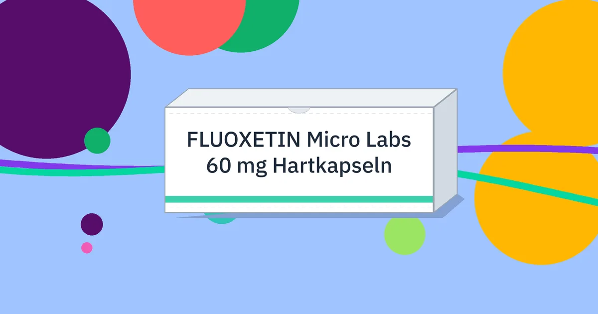 Symbolbild: Packung mit der Aufschrift FLUOXETIN Micro Labs 60 mg Hartkapseln (PZN 18354572) – Verfügbarkeit und Bezug in Apotheken in Frankfurt am Main