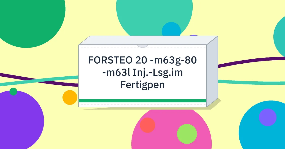 Symbolbild: Packung mit der Aufschrift FORSTEO 20 -m63g-80 -m63l Inj.-Lsg.im Fertigpen (PZN 06552835) – Verfügbarkeit und Bezug in Apotheken in Frankfurt am Main