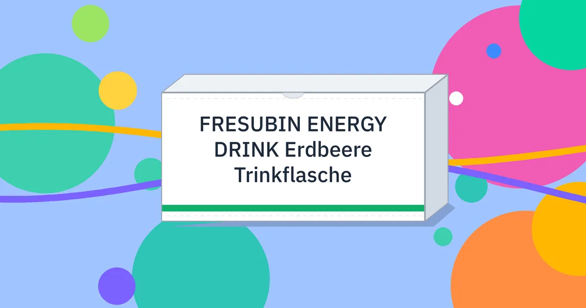 Symbolbild: Packung mit der Aufschrift FRESUBIN ENERGY DRINK Erdbeere Trinkflasche (PZN 03692607) – Verfügbarkeit und Bezug in Apotheken in Frankfurt am Main