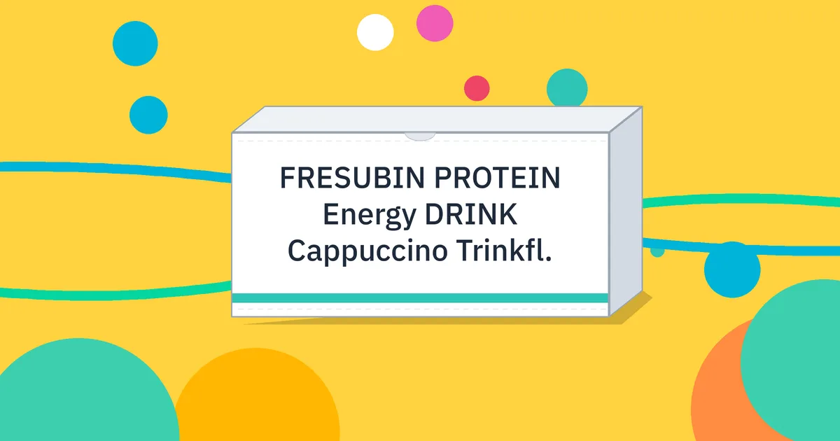 Symbolbild: Packung mit der Aufschrift FRESUBIN PROTEIN Energy DRINK Cappuccino Trinkfl. (PZN 06698763) – Verfügbarkeit und Bezug in Apotheken in Frankfurt am Main