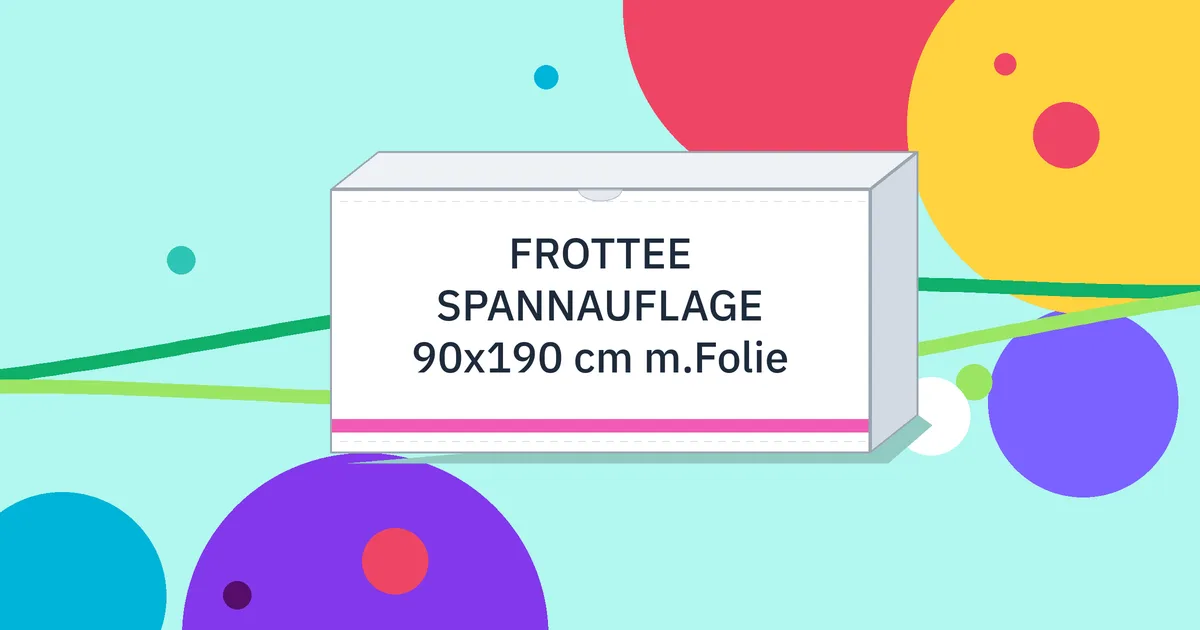 Symbolbild: Packung mit der Aufschrift FROTTEE SPANNAUFLAGE 90x190 cm m.Folie (PZN 07662017) – Verfügbarkeit und Bezug in Apotheken in Frankfurt am Main