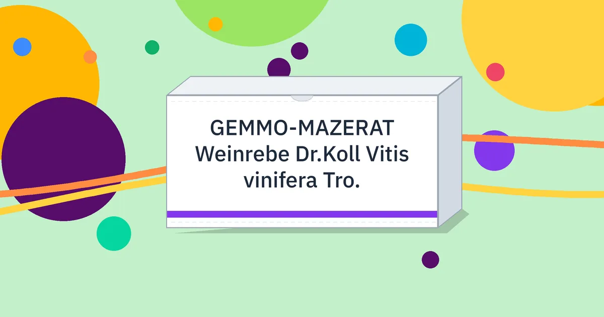 Symbolbild: Packung mit der Aufschrift GEMMO-MAZERAT Weinrebe Dr.Koll Vitis vinifera Tro. (PZN 20060004) – Verfügbarkeit und Bezug in Apotheken in Frankfurt am Main