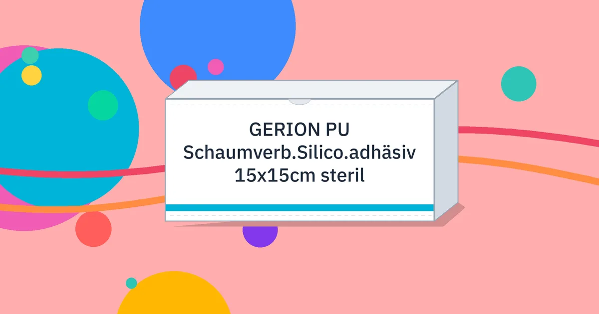Symbolbild: Packung mit der Aufschrift GERION PU Schaumverb.Silico.adhäsiv 15x15cm steril (PZN 19746601) – Verfügbarkeit und Bezug in Apotheken in Frankfurt am Main