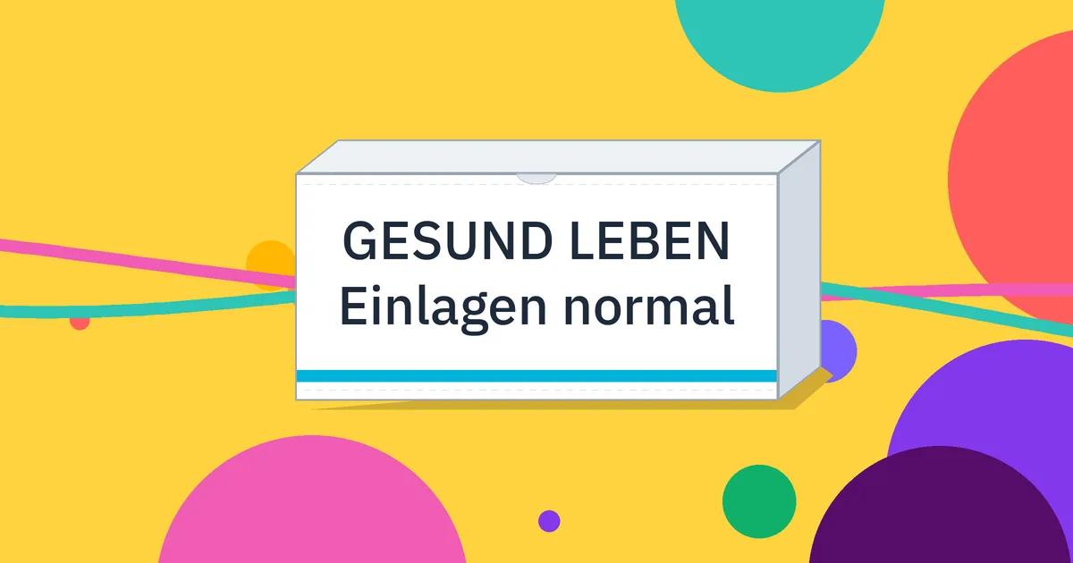 Symbolbild: Packung mit der Aufschrift GESUND LEBEN Einlagen normal (PZN 13342989) – Verfügbarkeit und Bezug in Apotheken in Frankfurt am Main
