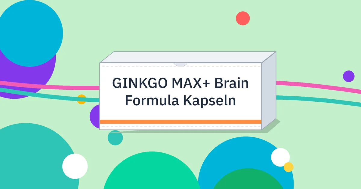 Symbolbild: Packung mit der Aufschrift GINKGO MAX+ Brain Formula Kapseln (PZN 19841937) – Verfügbarkeit und Bezug in Apotheken in Frankfurt am Main