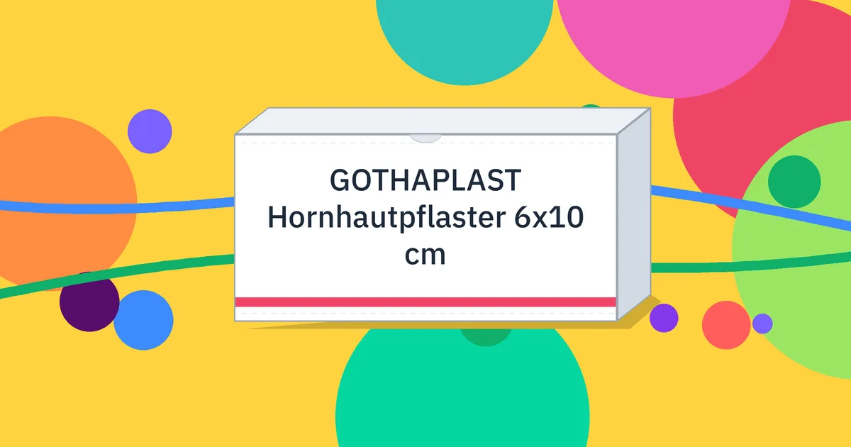 Symbolbild: Packung mit der Aufschrift GOTHAPLAST Hornhautpflaster 6x10 cm (PZN 04079174) – Verfügbarkeit und Bezug in Apotheken in Frankfurt am Main