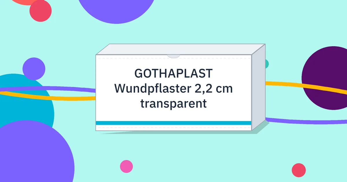 Symbolbild: Packung mit der Aufschrift GOTHAPLAST Wundpflaster 2,2 cm transparent (PZN 13659723) – Verfügbarkeit und Bezug in Apotheken in Frankfurt am Main