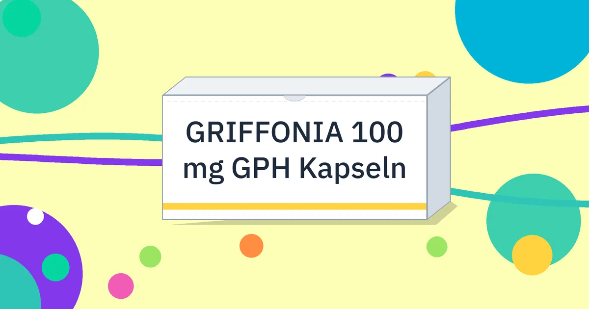 Symbolbild: Packung mit der Aufschrift GRIFFONIA 100 mg GPH Kapseln (PZN 13359754) – Verfügbarkeit und Bezug in Apotheken in Frankfurt am Main