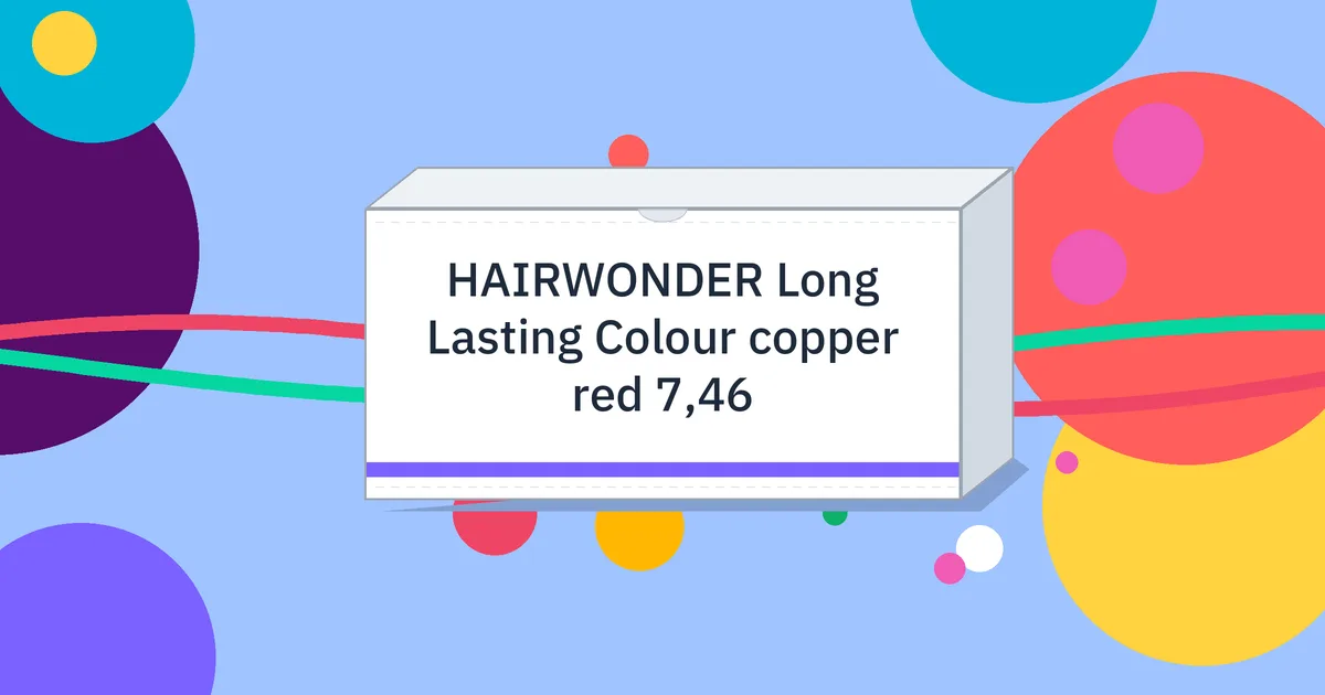 Symbolbild: Packung mit der Aufschrift HAIRWONDER Long Lasting Colour copper red 7,46 (PZN 20630424) – Verfügbarkeit und Bezug in Apotheken in Frankfurt am Main