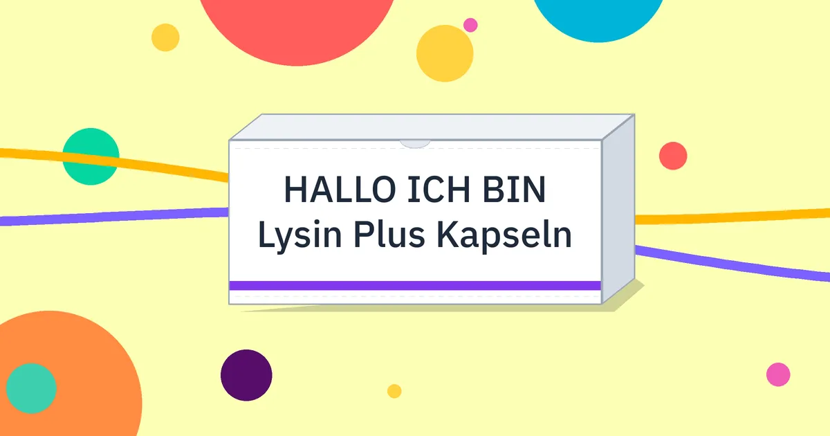 Symbolbild: Packung mit der Aufschrift HALLO ICH BIN Lysin Plus Kapseln (PZN 16145901) – Verfügbarkeit und Bezug in Apotheken in Frankfurt am Main