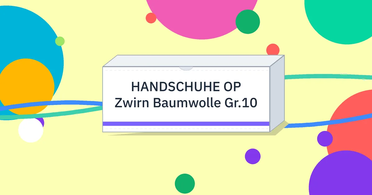 Symbolbild: Packung mit der Aufschrift HANDSCHUHE OP Zwirn Baumwolle Gr.10 (PZN 01013826) – Verfügbarkeit und Bezug in Apotheken in Frankfurt am Main