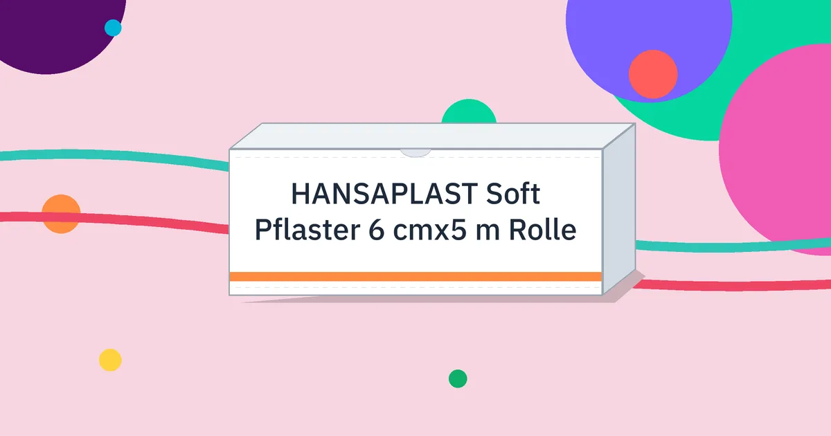 Symbolbild: Packung mit der Aufschrift HANSAPLAST Soft Pflaster 6 cmx5 m Rolle (PZN 08861345) – Verfügbarkeit und Bezug in Apotheken in Frankfurt am Main