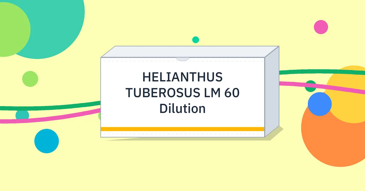 Symbolbild: Packung mit der Aufschrift HELIANTHUS TUBEROSUS LM 60 Dilution (PZN 13551888) – Verfügbarkeit und Bezug in Apotheken in Frankfurt am Main