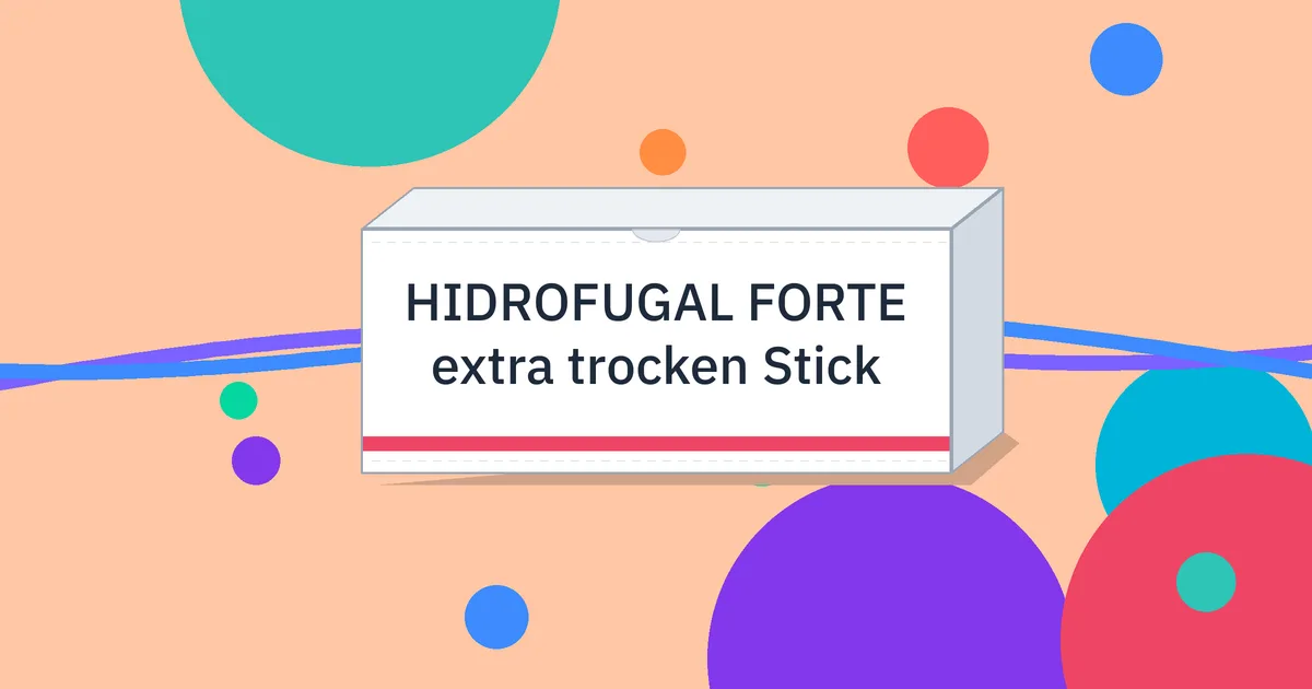 Symbolbild: Packung mit der Aufschrift HIDROFUGAL FORTE extra trocken Stick (PZN 20686005) – Verfügbarkeit und Bezug in Apotheken in Frankfurt am Main