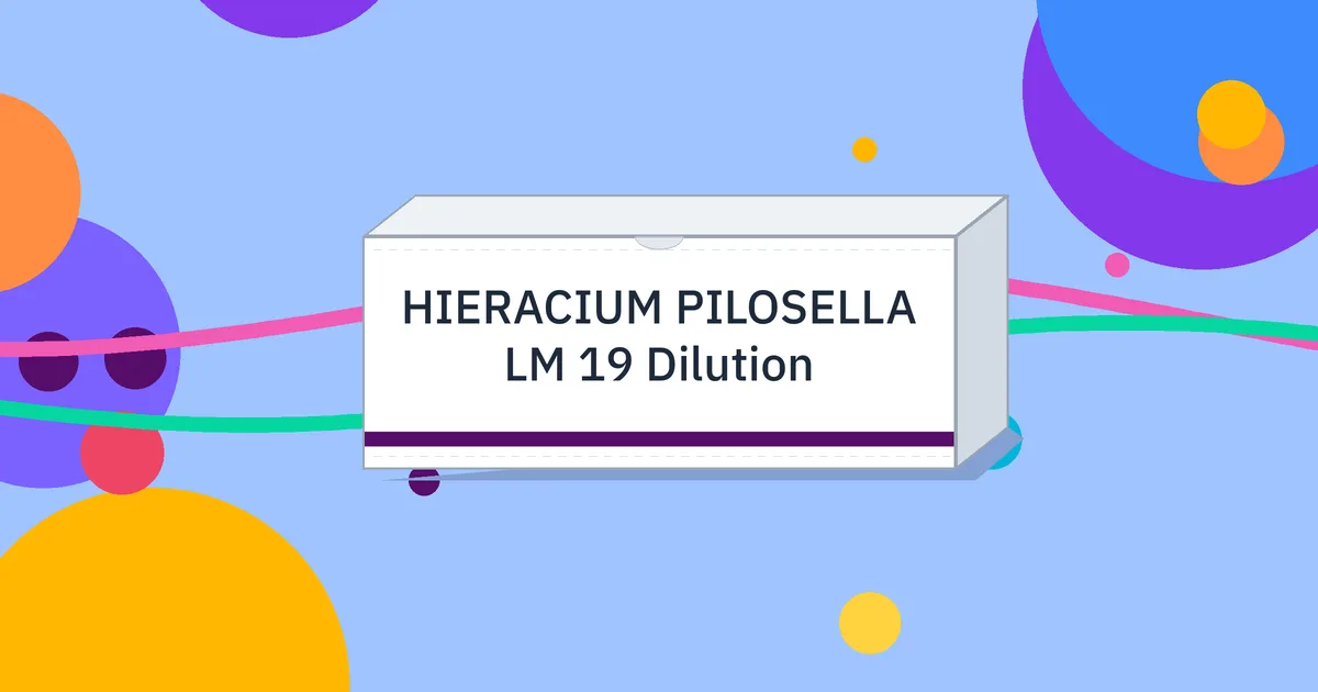 Symbolbild: Packung mit der Aufschrift HIERACIUM PILOSELLA LM 19 Dilution (PZN 13553568) – Verfügbarkeit und Bezug in Apotheken in Frankfurt am Main