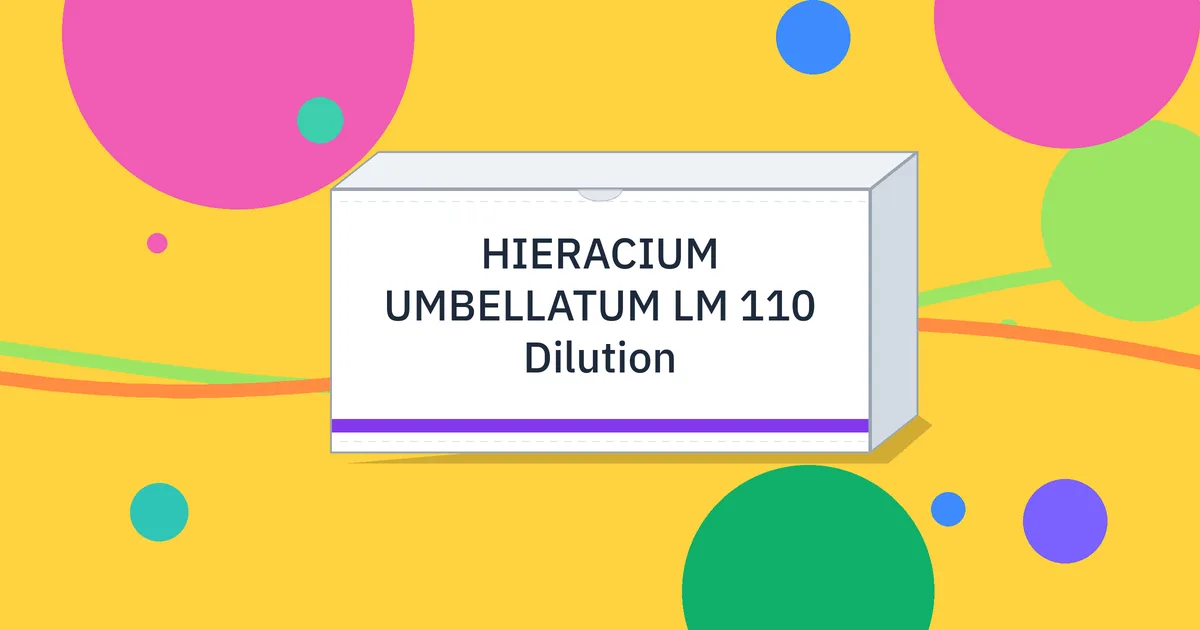 Symbolbild: Packung mit der Aufschrift HIERACIUM UMBELLATUM LM 110 Dilution (PZN 13554243) – Verfügbarkeit und Bezug in Apotheken in Frankfurt am Main