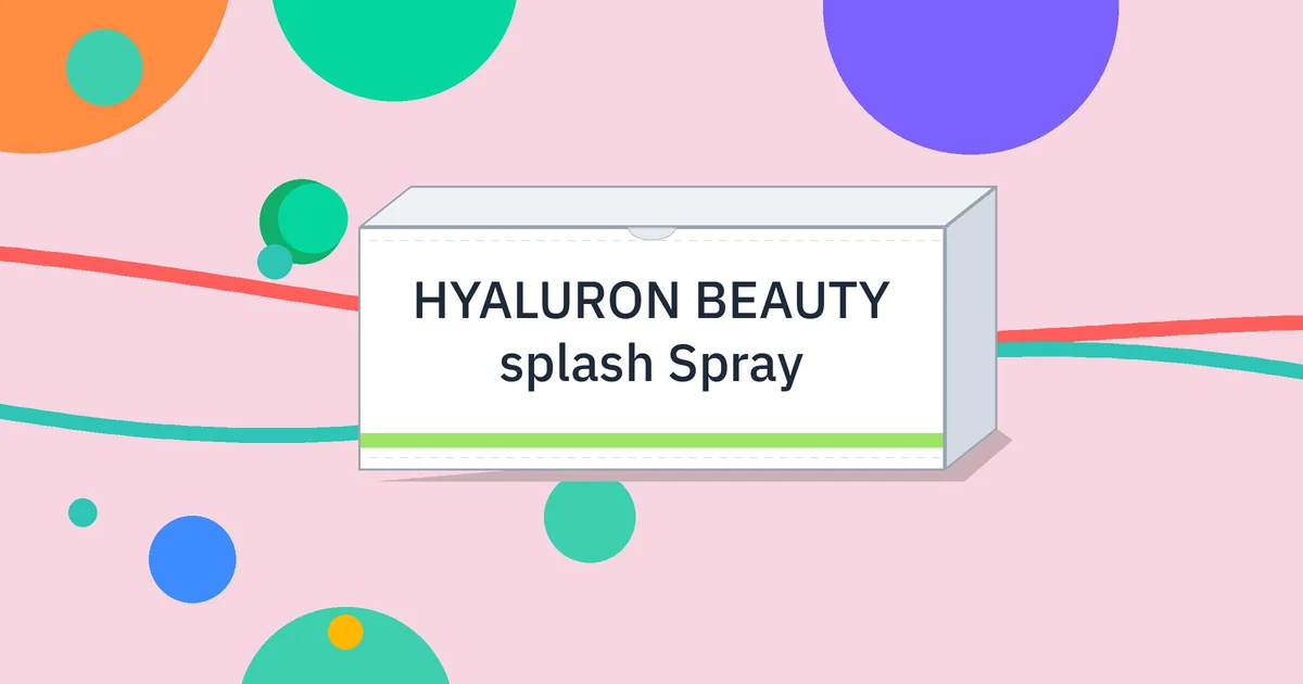Symbolbild: Packung mit der Aufschrift HYALURON BEAUTY splash Spray (PZN 20002768) – Verfügbarkeit und Bezug in Apotheken in Frankfurt am Main