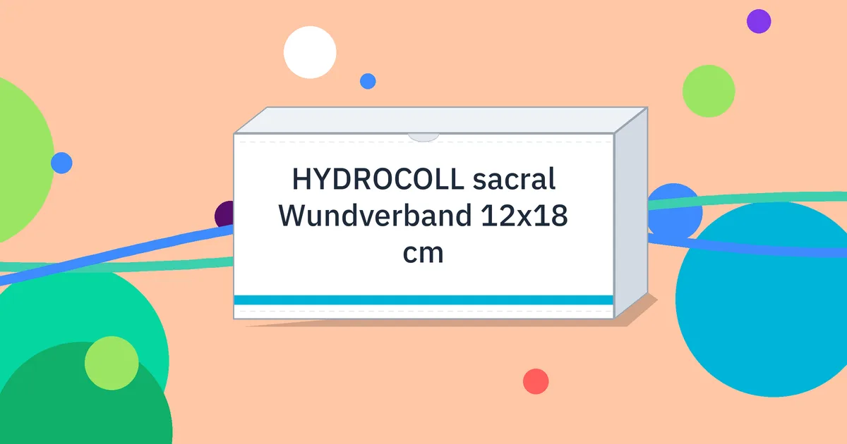 Symbolbild: Packung mit der Aufschrift HYDROCOLL sacral Wundverband 12x18 cm (PZN 10852164) – Verfügbarkeit und Bezug in Apotheken in Frankfurt am Main
