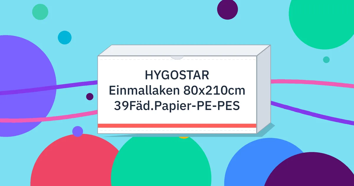 Symbolbild: Packung mit der Aufschrift HYGOSTAR Einmallaken 80x210cm 39Fäd.Papier-PE-PES (PZN 20607164) – Verfügbarkeit und Bezug in Apotheken in Frankfurt am Main