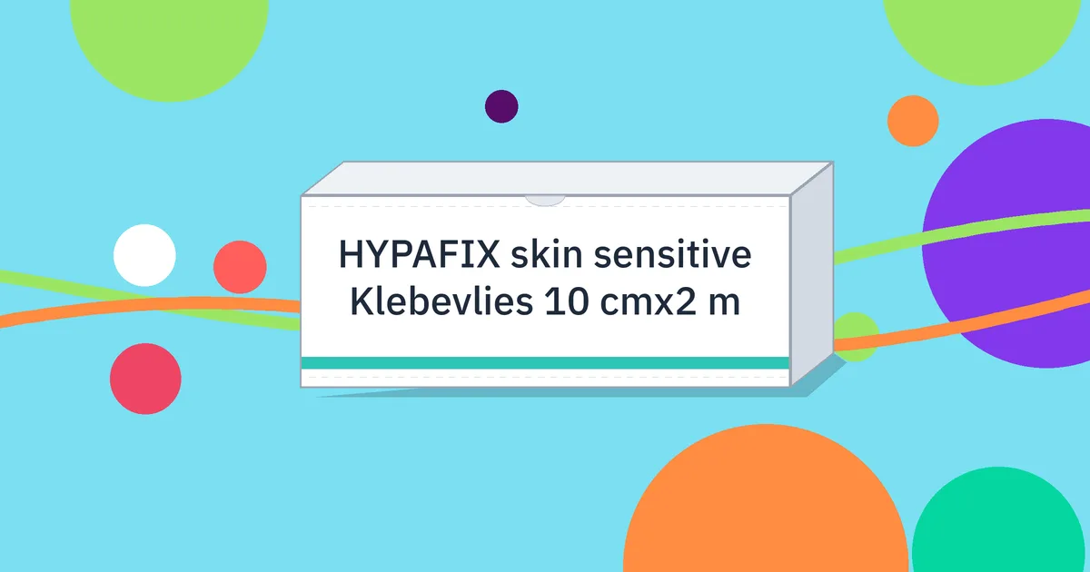 Symbolbild: Packung mit der Aufschrift HYPAFIX skin sensitive Klebevlies 10 cmx2 m (PZN 18841556) – Verfügbarkeit und Bezug in Apotheken in Frankfurt am Main