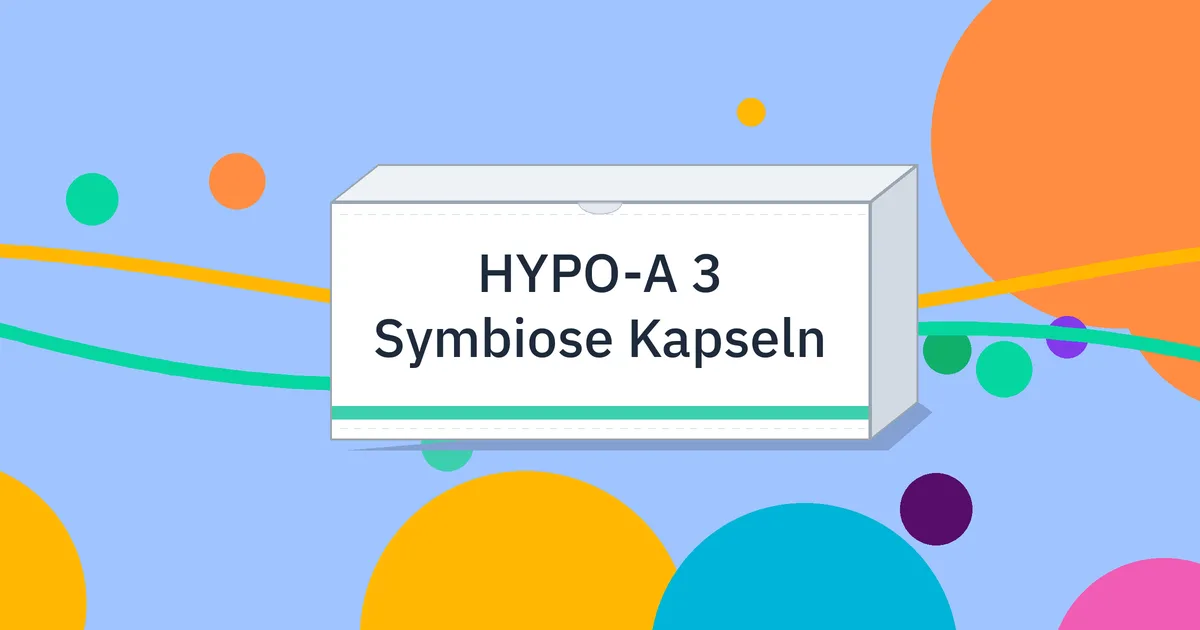 Symbolbild: Packung mit der Aufschrift HYPO-A 3 Symbiose Kapseln (PZN 01609890) – Verfügbarkeit und Bezug in Apotheken in Frankfurt am Main