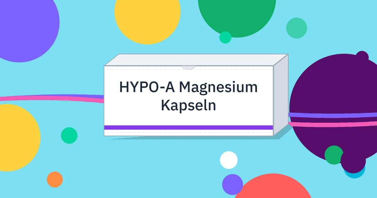 Symbolbild: Packung mit der Aufschrift HYPO-A Magnesium Kapseln (PZN 00028257) – Verfügbarkeit und Bezug in Apotheken in Frankfurt am Main