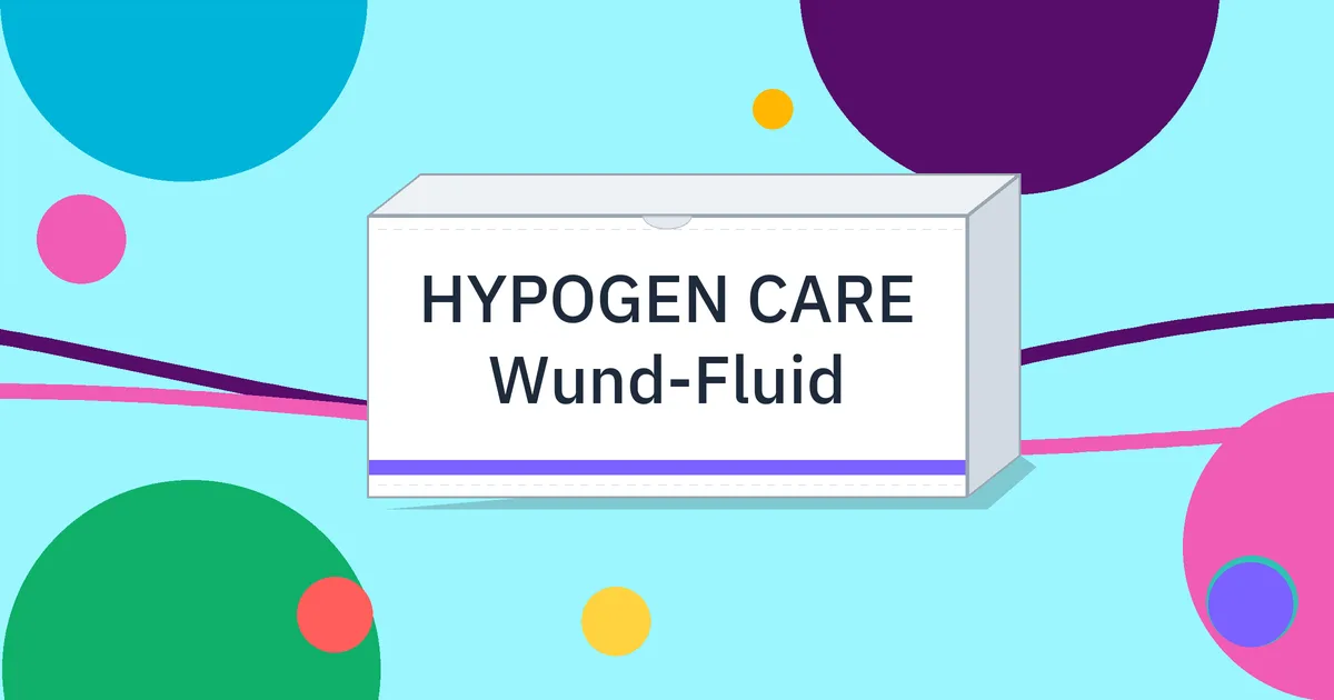 Symbolbild: Packung mit der Aufschrift HYPOGEN CARE Wund-Fluid (PZN 19426902) – Verfügbarkeit und Bezug in Apotheken in Frankfurt am Main
