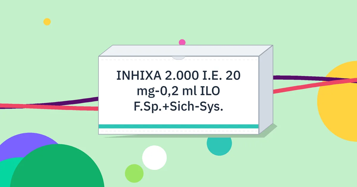 Symbolbild: Packung mit der Aufschrift INHIXA 2.000 I.E. 20 mg-0,2 ml ILO F.Sp.+Sich-Sys. (PZN 13415375) – Verfügbarkeit und Bezug in Apotheken in Frankfurt am Main