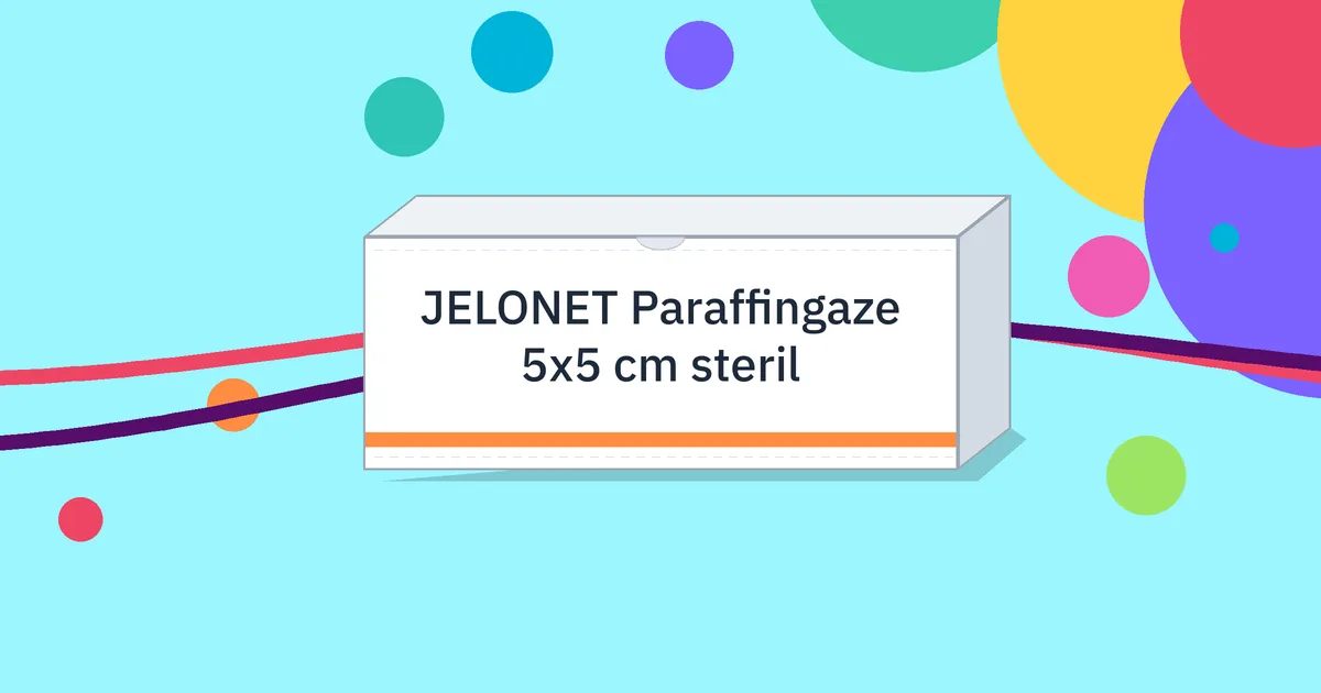 Symbolbild: Packung mit der Aufschrift JELONET Paraffingaze 5x5 cm steril (PZN 17606416) – Verfügbarkeit und Bezug in Apotheken in Frankfurt am Main