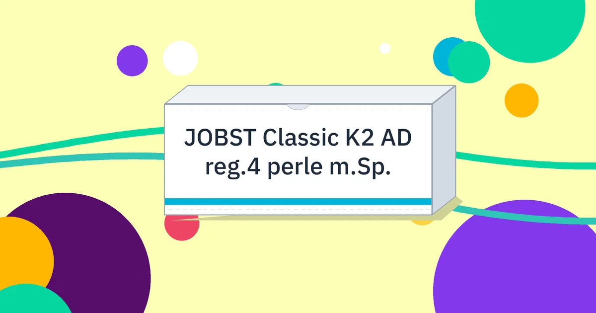 Symbolbild: Packung mit der Aufschrift JOBST Classic K2 AD reg.4 perle m.Sp. (PZN 10726086) – Verfügbarkeit und Bezug in Apotheken in Frankfurt am Main