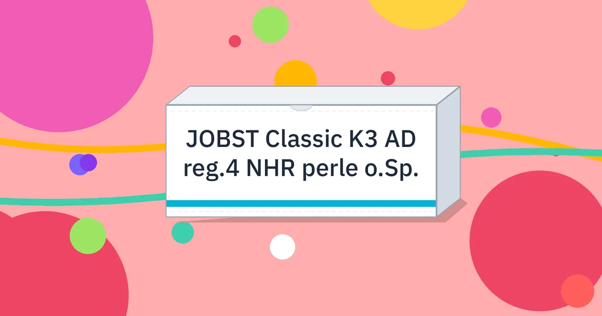 Symbolbild: Packung mit der Aufschrift JOBST Classic K3 AD reg.4 NHR perle o.Sp. (PZN 13071148) – Verfügbarkeit und Bezug in Apotheken in Frankfurt am Main