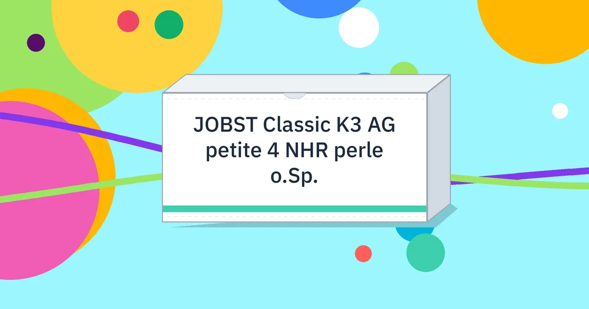 Symbolbild: Packung mit der Aufschrift JOBST Classic K3 AG petite 4 NHR perle o.Sp. (PZN 13160082) – Verfügbarkeit und Bezug in Apotheken in Frankfurt am Main