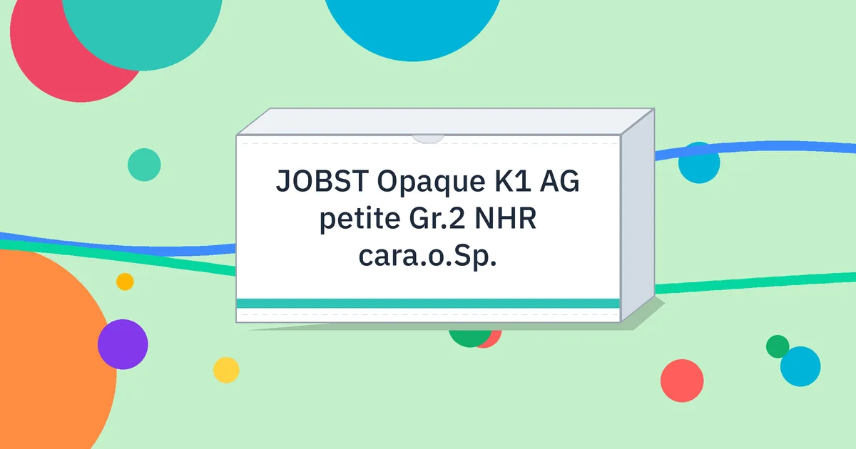 Symbolbild: Packung mit der Aufschrift JOBST Opaque K1 AG petite Gr.2 NHR cara.o.Sp. (PZN 13088054) – Verfügbarkeit und Bezug in Apotheken in Frankfurt am Main