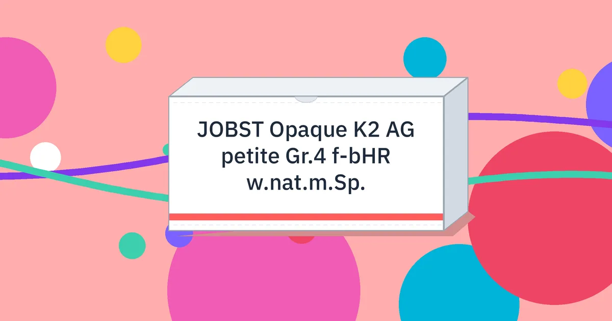 Symbolbild: Packung mit der Aufschrift JOBST Opaque K2 AG petite Gr.4 f-bHR w.nat.m.Sp. (PZN 11255714) – Verfügbarkeit und Bezug in Apotheken in Frankfurt am Main