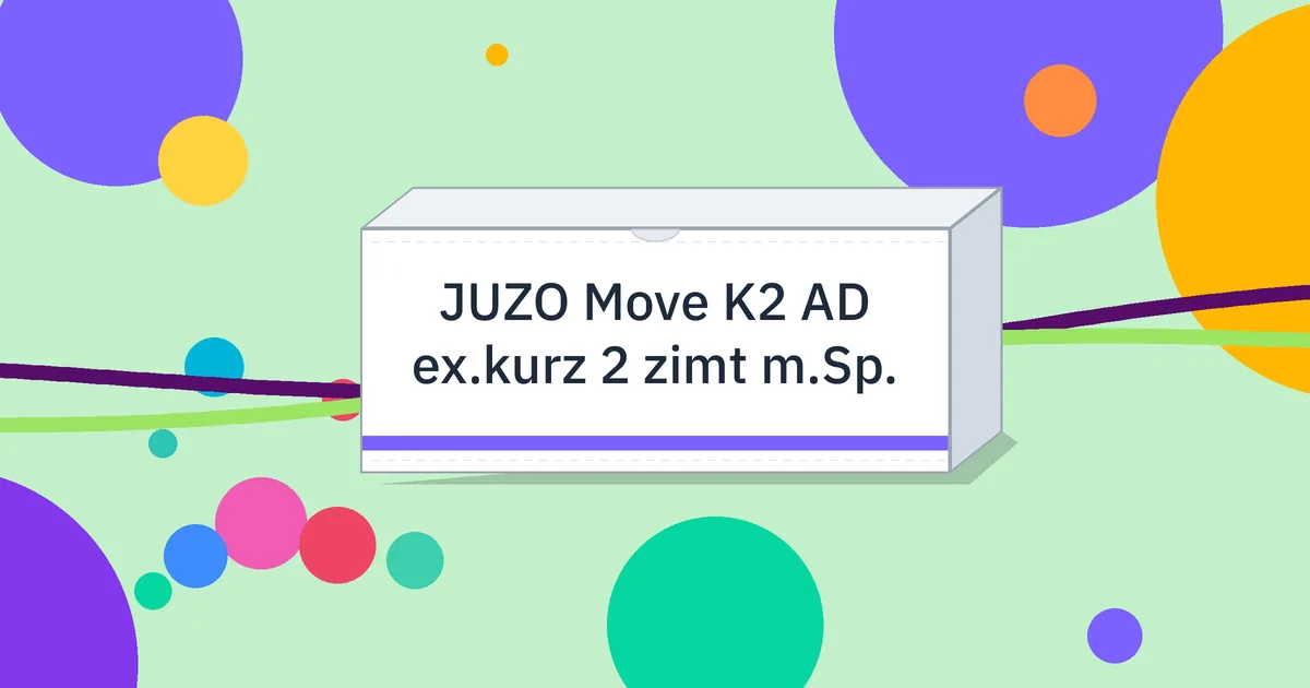 Symbolbild: Packung mit der Aufschrift JUZO Move K2 AD ex.kurz 2 zimt m.Sp. (PZN 18509804) – Verfügbarkeit und Bezug in Apotheken in Frankfurt am Main