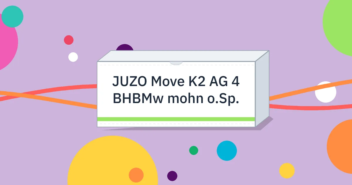 Symbolbild: Packung mit der Aufschrift JUZO Move K2 AG 4 BHBMw mohn o.Sp. (PZN 18558493) – Verfügbarkeit und Bezug in Apotheken in Frankfurt am Main
