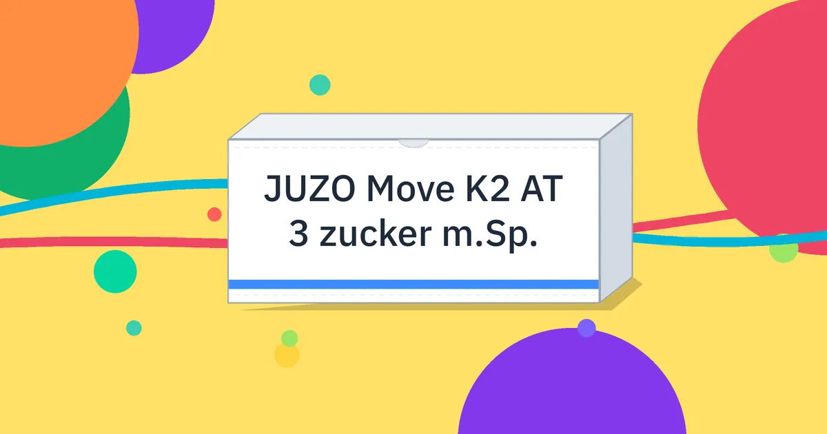 Symbolbild: Packung mit der Aufschrift JUZO Move K2 AT 3 zucker m.Sp. (PZN 20667462) – Verfügbarkeit und Bezug in Apotheken in Frankfurt am Main