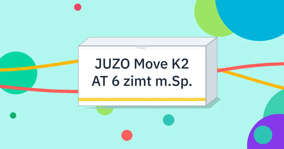 Symbolbild: Packung mit der Aufschrift JUZO Move K2 AT 6 zimt m.Sp. (PZN 20667657) – Verfügbarkeit und Bezug in Apotheken in Frankfurt am Main