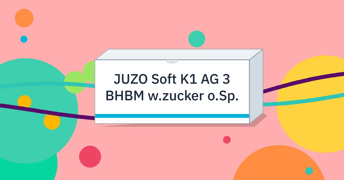Symbolbild: Packung mit der Aufschrift JUZO Soft K1 AG 3 BHBM w.zucker o.Sp. (PZN 14864626) – Verfügbarkeit und Bezug in Apotheken in Frankfurt am Main