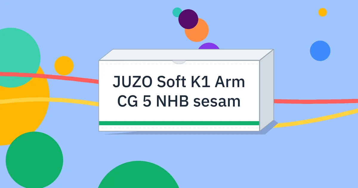 Symbolbild: Packung mit der Aufschrift JUZO Soft K1 Arm CG 5 NHB sesam (PZN 15507087) – Verfügbarkeit und Bezug in Apotheken in Frankfurt am Main