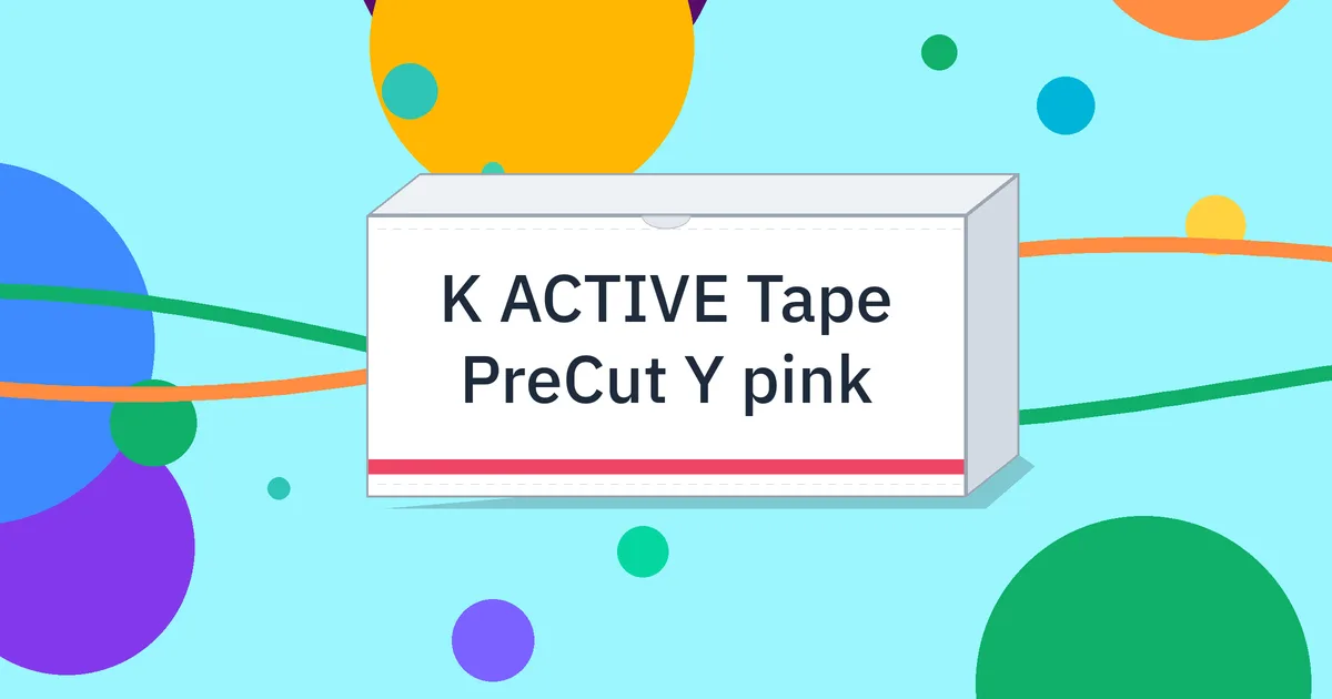 Symbolbild: Packung mit der Aufschrift K ACTIVE Tape PreCut Y pink (PZN 11607998) – Verfügbarkeit und Bezug in Apotheken in Frankfurt am Main