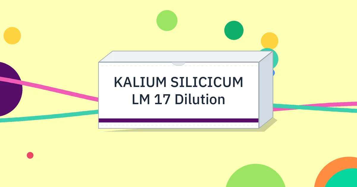 Symbolbild: Packung mit der Aufschrift KALIUM SILICICUM LM 17 Dilution (PZN 12925944) – Verfügbarkeit und Bezug in Apotheken in Frankfurt am Main