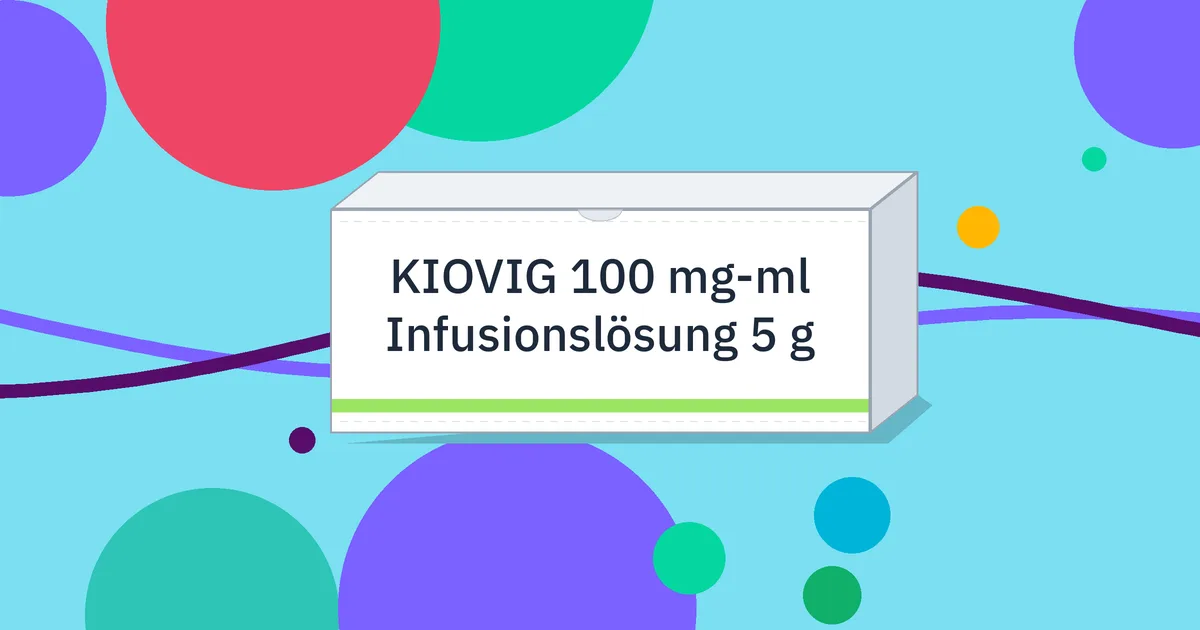 Symbolbild: Packung mit der Aufschrift KIOVIG 100 mg-ml Infusionslösung 5 g (PZN 20013996) – Verfügbarkeit und Bezug in Apotheken in Frankfurt am Main