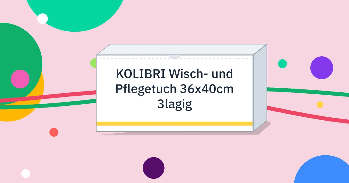 Symbolbild: Packung mit der Aufschrift KOLIBRI Wisch- und Pflegetuch 36x40cm 3lagig (PZN 09445206) – Verfügbarkeit und Bezug in Apotheken in Frankfurt am Main