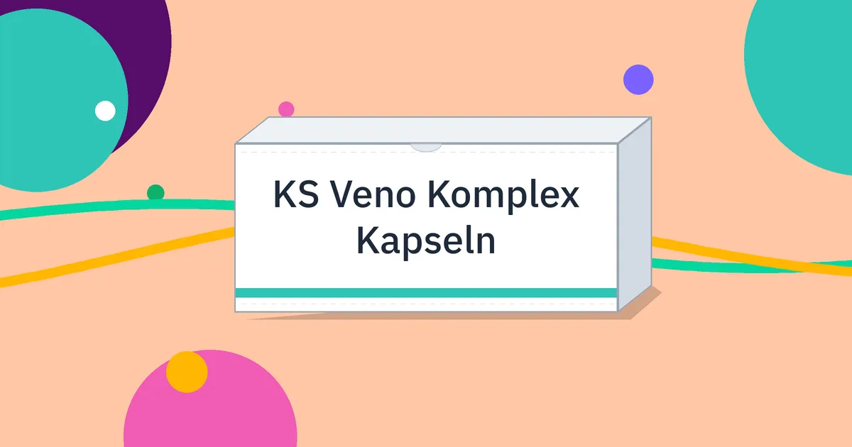 Symbolbild: Packung mit der Aufschrift KS Veno Komplex Kapseln (PZN 20583713) – Verfügbarkeit und Bezug in Apotheken in Frankfurt am Main