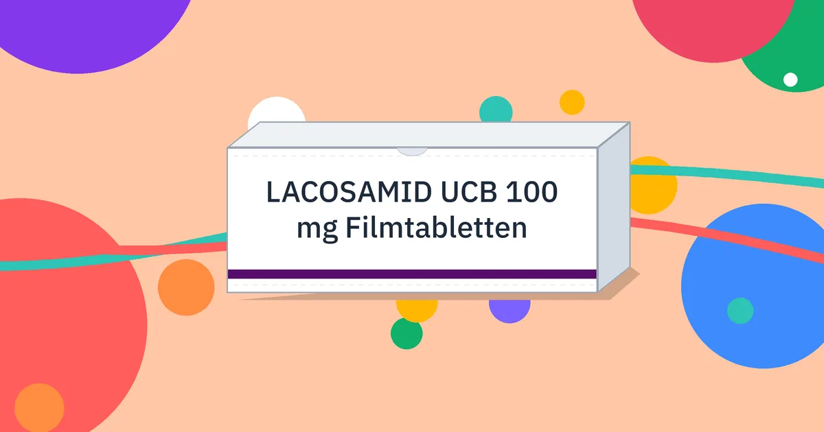 Symbolbild: Packung mit der Aufschrift LACOSAMID UCB 100 mg Filmtabletten (PZN 16031741) – Verfügbarkeit und Bezug in Apotheken in Frankfurt am Main
