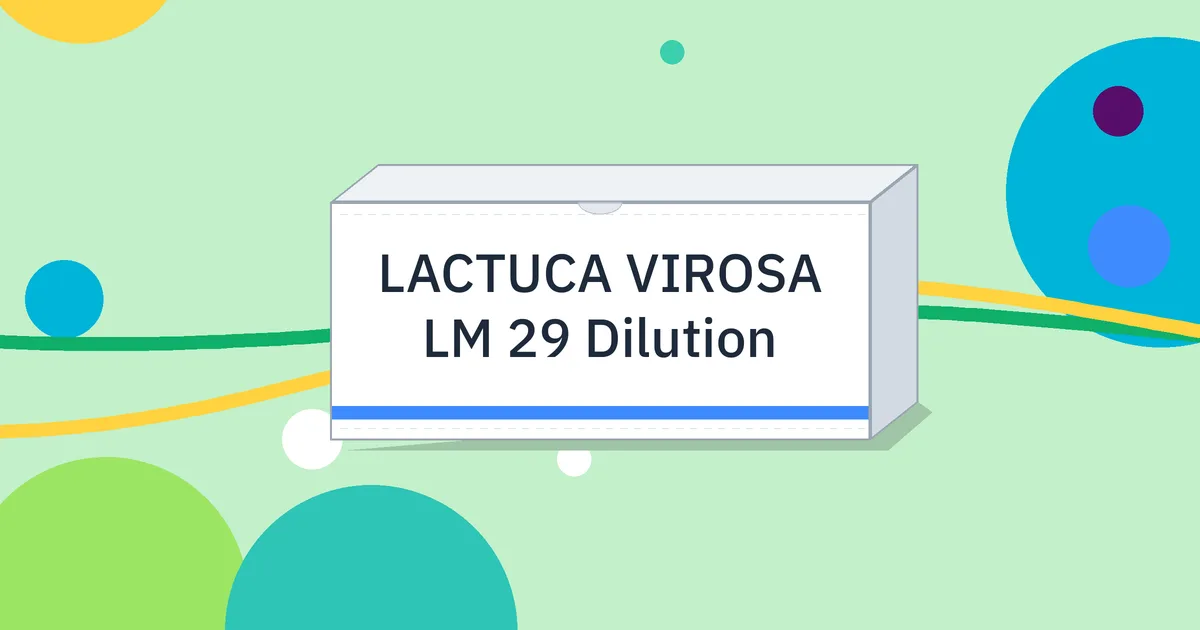 Symbolbild: Packung mit der Aufschrift LACTUCA VIROSA LM 29 Dilution (PZN 13521019) – Verfügbarkeit und Bezug in Apotheken in Frankfurt am Main