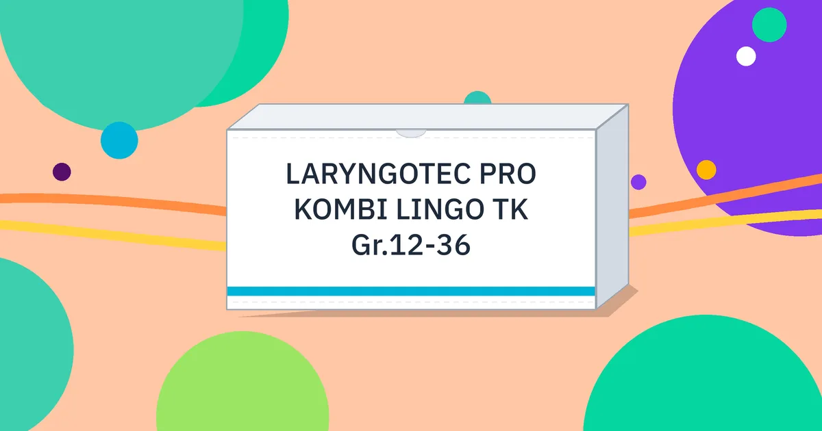 Symbolbild: Packung mit der Aufschrift LARYNGOTEC PRO KOMBI LINGO TK Gr.12-36 (PZN 16740897) – Verfügbarkeit und Bezug in Apotheken in Frankfurt am Main