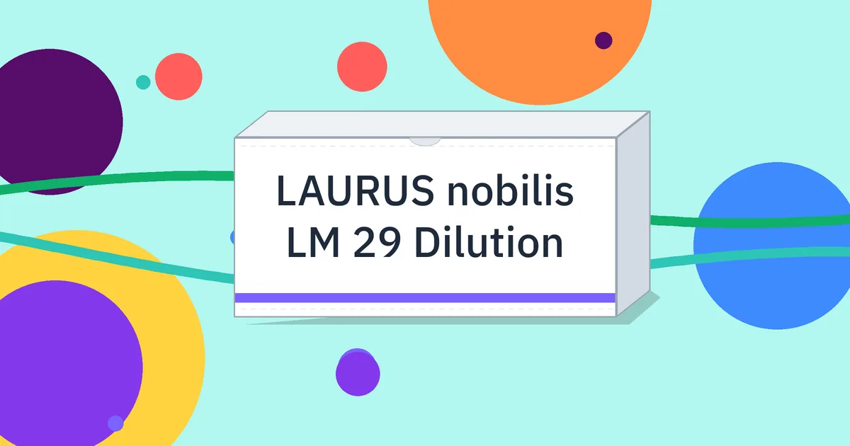Symbolbild: Packung mit der Aufschrift LAURUS nobilis LM 29 Dilution (PZN 13524710) – Verfügbarkeit und Bezug in Apotheken in Frankfurt am Main